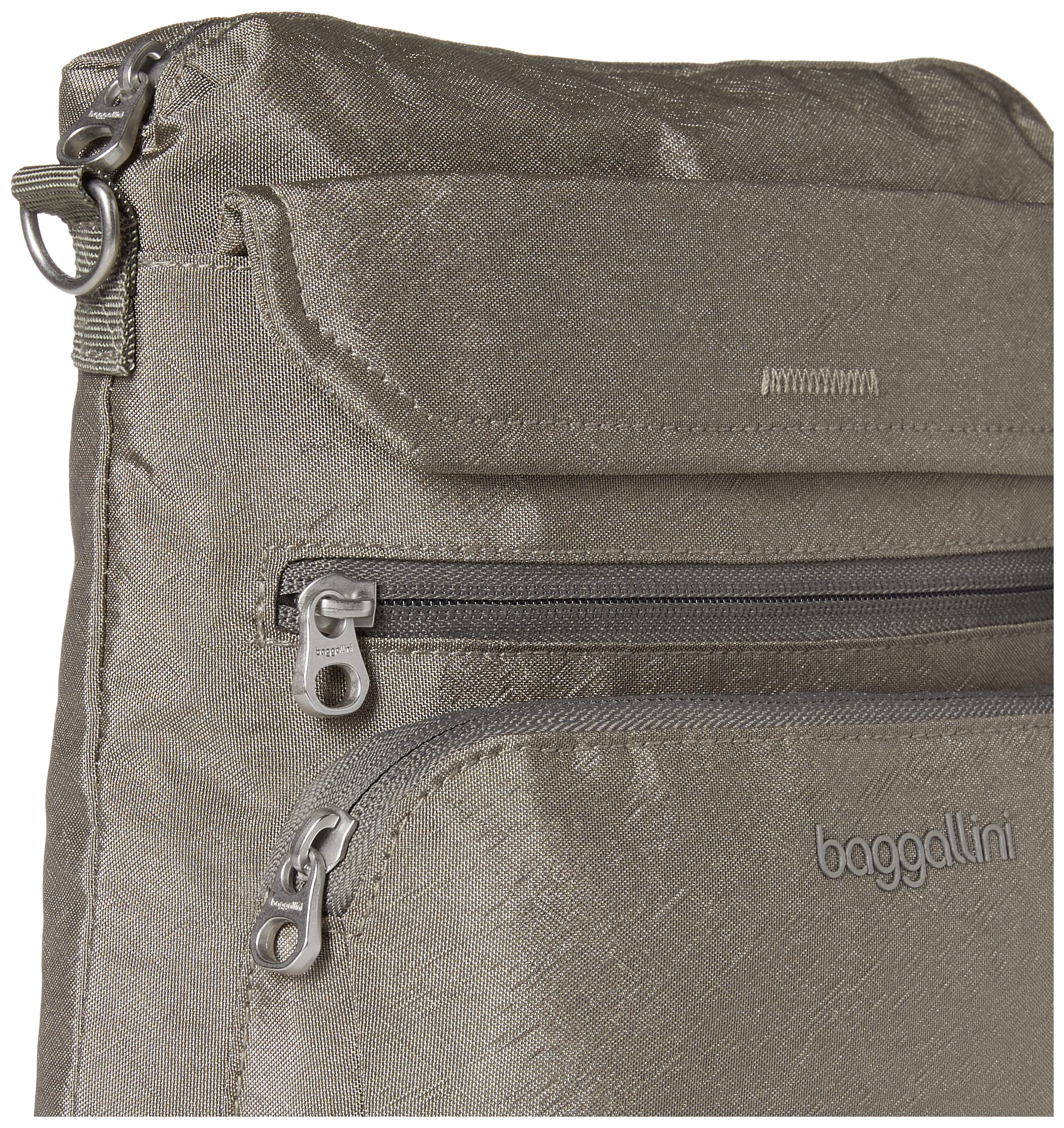 Baggallini Womens Urban Explorer Slim Crossbody, Sterling Shimmer, One Size US