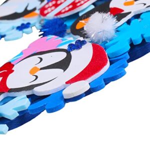 Winlyn 12 Sets Christmas Craft Kits Winter Crafts DIY Christmas Snowflake Wreath Ornaments Decorations Art Sets Snowman Santa Christmas Foam Stickers Arts and Crafts for Kids Classroom Art Activities