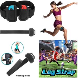 [4 Pack] Switch Leg Strap for Nintendo Switch Sports, TGDPLUE Switch Soccer Leg Straps Compatible with Switch Sports/Ring Fit Adventure, Four Size Adjustbale Elastic Strap for Adults & Children