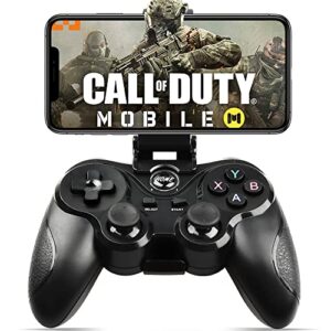 android game controller key mapping function wireless gaming controller gamepad for pubg mobile, call of duty mobile, android phone/tablet, samsung, redmi, motorola, one+ - not for ios/pc (black)