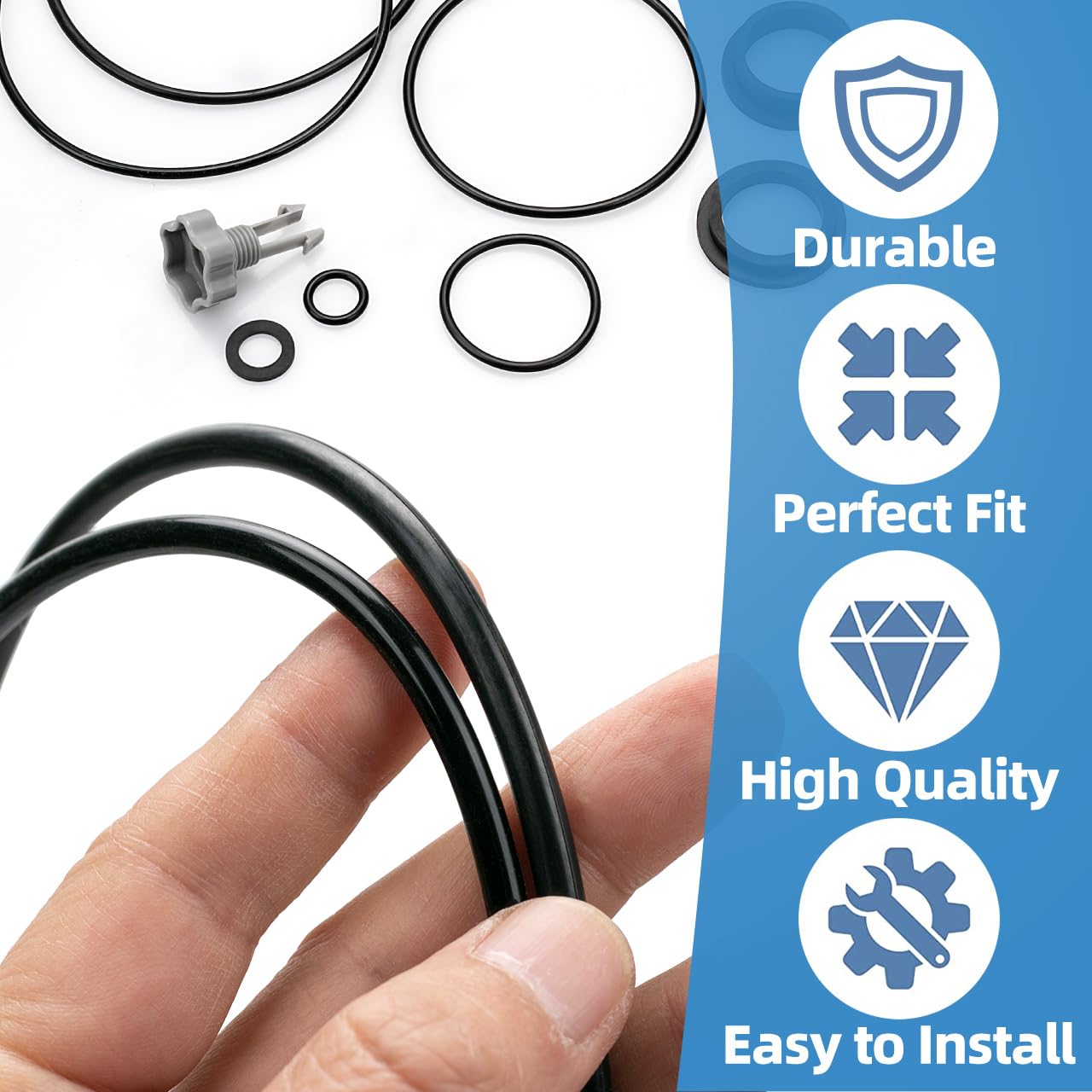 Dimakung Sand Filter Pump Seal Gasket Parts, Replacement Repair Set Compatible with Intex Sand Filter Pumps, Air Release Valve & O-Rings (Black)