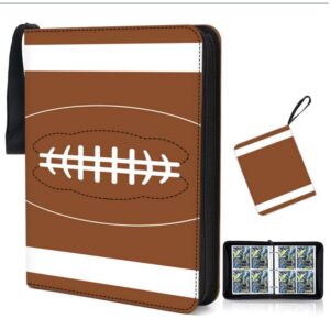 480 pockets card binder holder, fome 4-pocket football trading card binder fits 480 cards 3 rings expandable football card collector album holder with zipper carrying case binder for football card