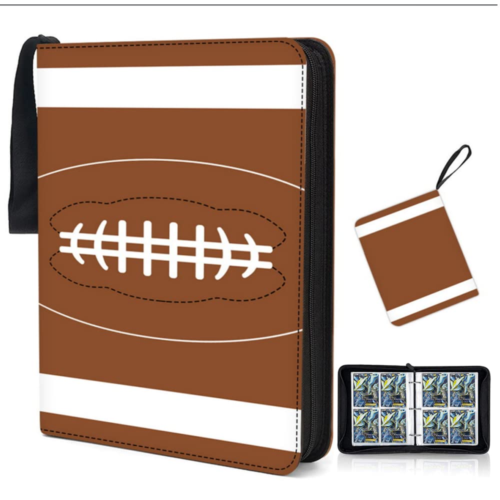 480 Pockets Card Binder Holder, FOME 4-Pocket Football Trading Card Binder Fits 480 Cards 3 Rings Expandable Football Card Collector Album Holder with Zipper Carrying Case Binder for Football Card