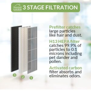 Homeland Goods LV-Pur131 Replacement Filter Compatible with Levoit LV-PUR131, LV-PUR131S, Part LV-PUR131-RF Air Purifier - Include HEPA Filters and Activated Carbon Filters 1 Pack