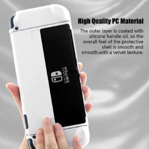 Switch OLED Protective Case, Slim and Comfortable Switch OLED Hard Case with Joy Con Covers - White