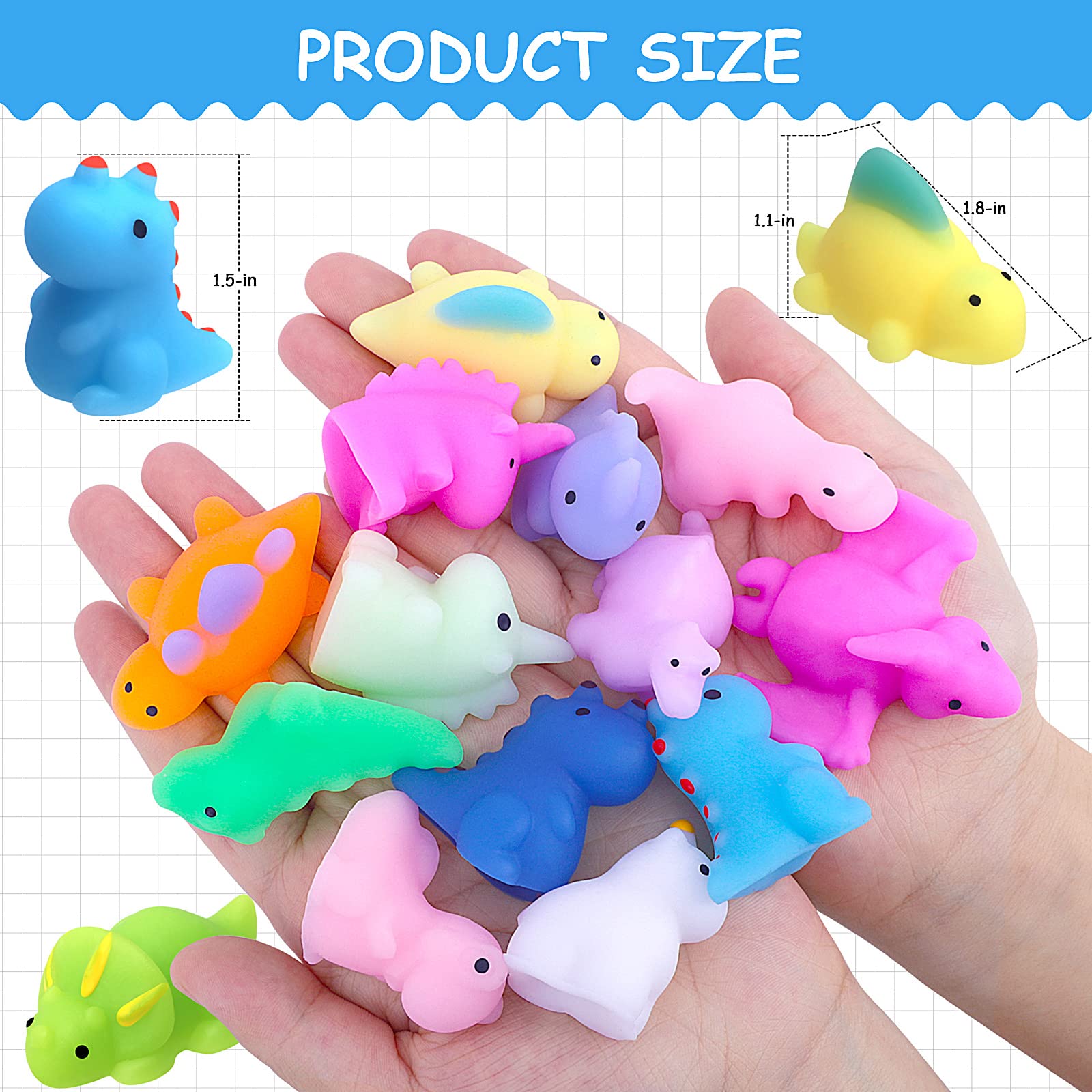 POKONBOY 30pcs Squishies Mochi Squishy Toys, Mini Dinosaur Unicorn Squishy Stress Relief Toys Party Favors for Kids Classroom Prizes Easter Basket Stuffers for Boys and Girls Age 3+