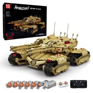 mould king 20011 technology moc building block tank, remote control rechargeable military mammoth tank, rc tank model kits for adult