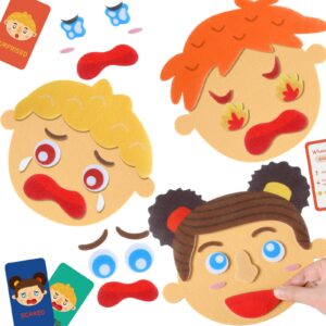 43 pcs social emotional learning activities for kids preschool emotion cards making faces and describe feelings educational games speech toy for toddlers children over 6 years old