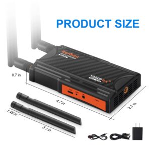 BovBox Wireless HDMI Receiver(RX Only), 1080P HD Wireless HDMI Extender Receiver Support Up to 1 TX to 4 RX Connections Form Laptop Computer PS4/5 to HDTV Projector DSLR