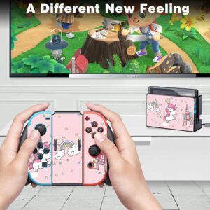 oqpa for Nintendo Switch OLED 2021 Skins Stickers for Girls Boys Kids Cute Kawaii Cartoon Character Design Fun Decals with Tempered Glass Screen Protector for Nintendo Switch OLED(Pk Lash)