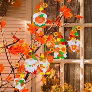 Winlyn 24 Sets Fall Craft Kits DIY Fall Gnome Ornaments Decorations Art Sets Fall Leaf Pumpkin Sunflower Foam Stickers Arts and Crafts for Kids Autumn Halloween Thanksgiving Activity Art Project