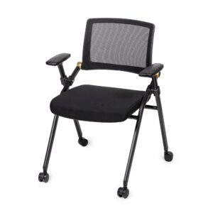 triton premium poker table chair - foldable and long-lasting chairs with padded seats and leather armrests, luxurious vegas style casino experience at home (10 chairs)