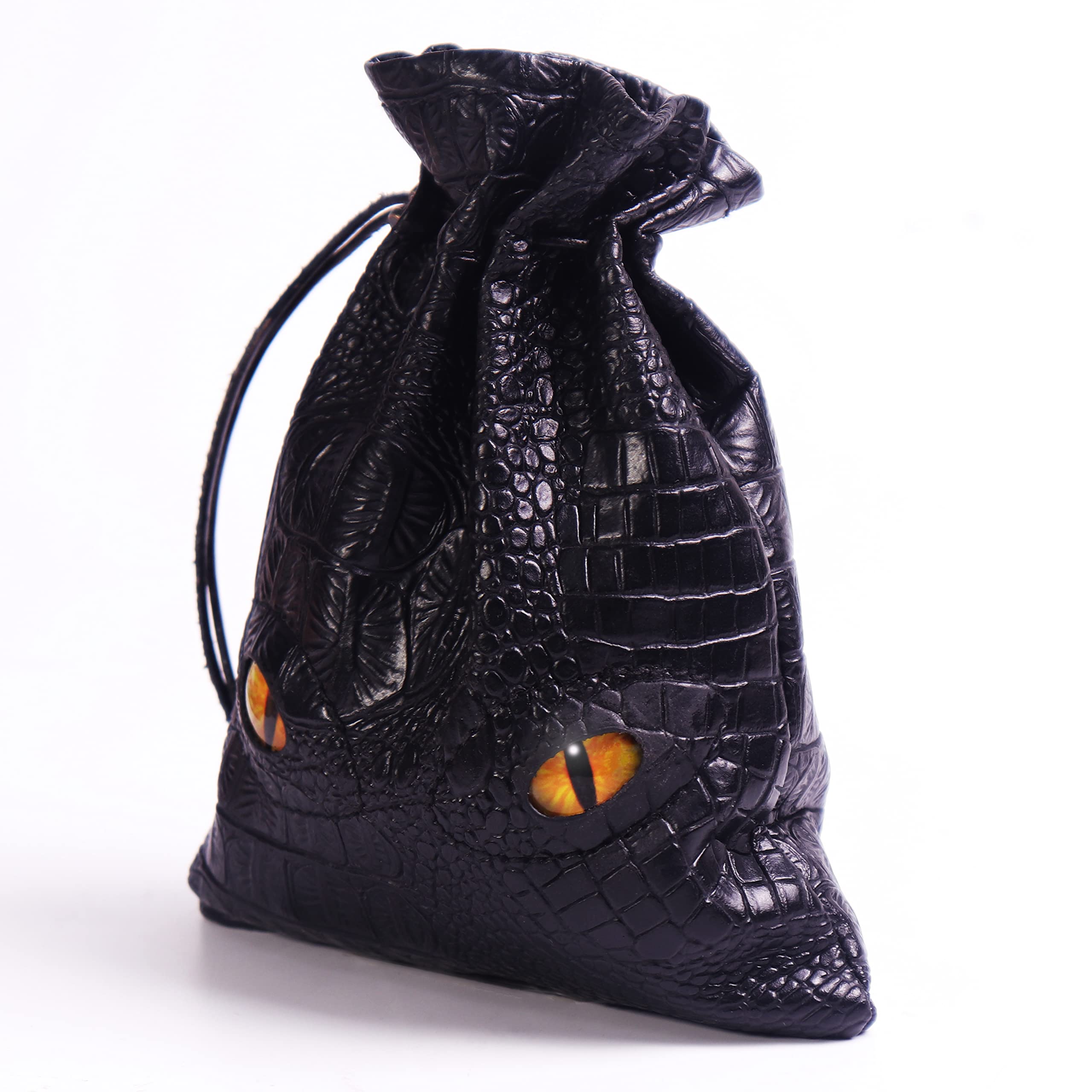 DND Dice Bag Can Hold 6 Set Dice, Black Dice Pouch for Board Game, Medieval Leather Coins Bag, D and D Dice Storage Bag for Rpg Game, DND Game Accessories for New to Master