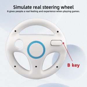 Xahpower Steering Wheel for Nintendo Wii and Wii U Remote Controller, 2 Pack Racing Wheels Games Accessories for Mario Kart (White)