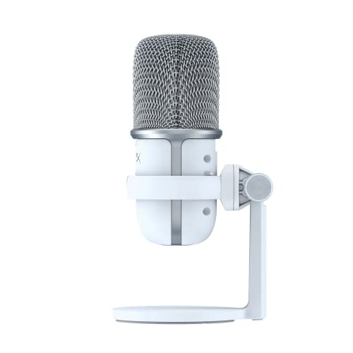 HyperX SoloCast – USB Condenser Gaming Microphone, for PC, PS5, PS4, and Mac, Tap-to-Mute Sensor, Cardioid Polar Pattern, Great for Streaming, Podcasts, Twitch, YouTube, Discord - White