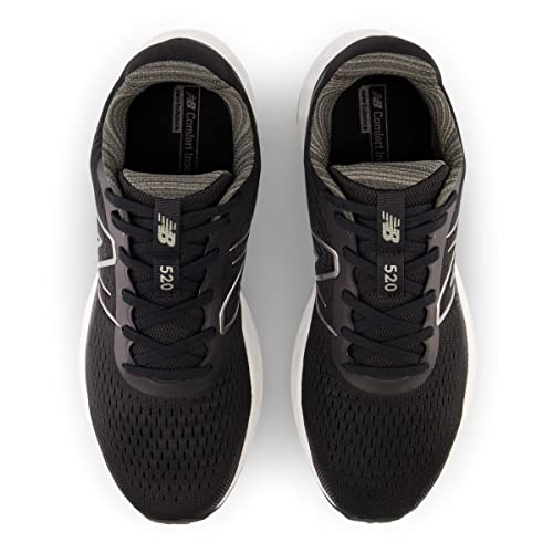 New Balance Men's 520 V8 Running Shoe, Black/White, 9.5 Wide