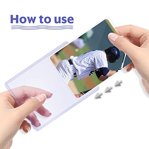 400 Card Sleeves Hard Plastic, Baseball Card Protectors Hard Plastic, 3"x4" Hard Card Sleeves for Baseball Cards, Football Cards (200 Hard Card Sleeves + 200 Clear Sleeves)