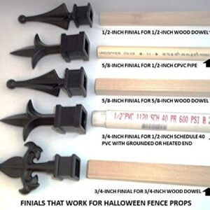 Retrospec Creations 25 Each for 3/4” Plastic Finial Tops for Iron Picket Fence Tops Fleur De Lis – #1-60-34