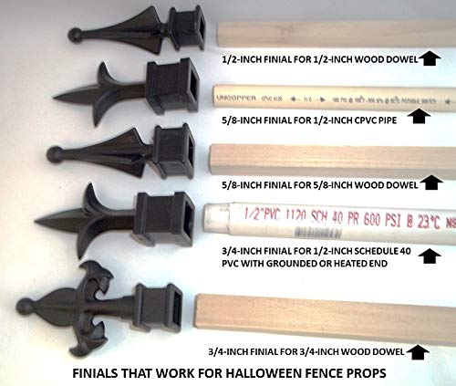 Retrospec Creations 25 Each for 3/4” Plastic Finial Tops for Iron Picket Fence Tops Fleur De Lis – #1-60-34