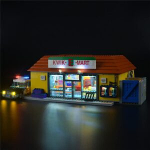 geament led light kit compatible with the kwik-e-mart - lighting set for the simpsons 71016 building model (model set not included)