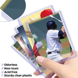 400 Card Sleeves Hard Plastic, Baseball Card Protectors Hard Plastic, 3"x4" Hard Card Sleeves for Baseball Cards, Football Cards (200 Hard Card Sleeves + 200 Clear Sleeves)