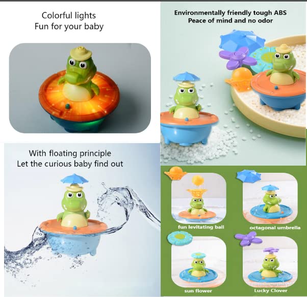 Bath Toys, Light Up Baby Pool Toy with LED Light Crocodile Spray Water Toy, Floating Wind Up Toys for 1 Year Old Boy Girl, New Born Baby Bathtub Water Toys, Preschool Toddler Pool Toys (Crocodile)