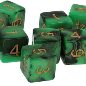 10pcs Six Sided Dual Colored D6 Dices For D&D Casino Poker Dice Guessing Games - Green & Black, 16mm