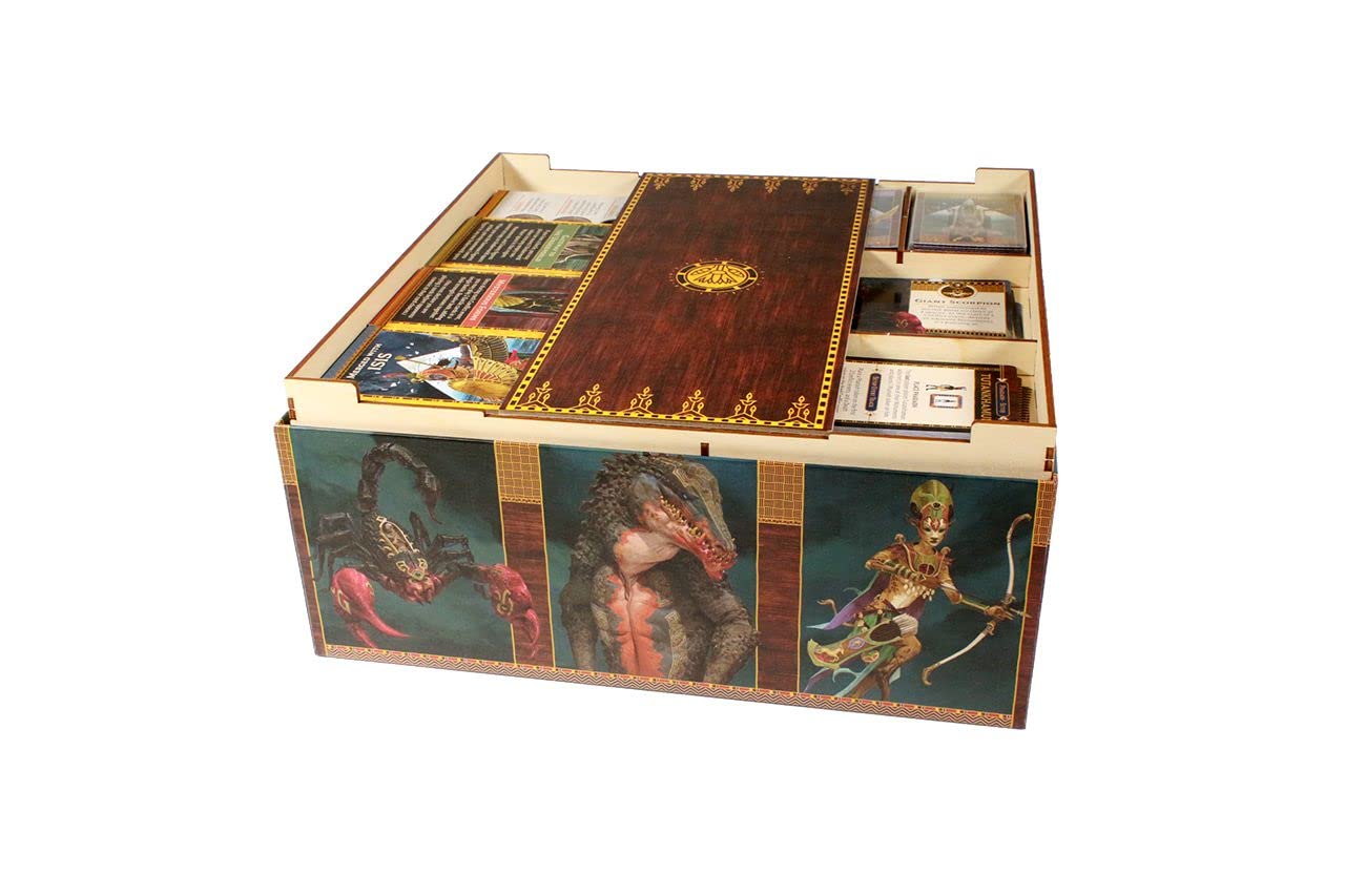 The Broken Token Game Organizer - Ankh: Gods of Egypt Compatible Game Organizer, Wooden Storage Box for Tabletop Games