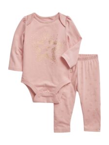 gap baby girls bodysuit outfit set pink standard 3-6m