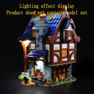 GEAMENT LED Light Kit Compatible with Medieval Blacksmith - Lighting Set for Ideas 21325 Building Model (Model Set Not Included)