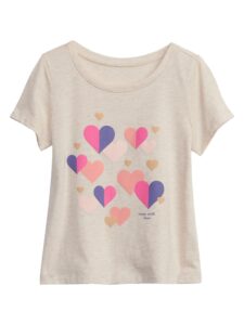 gap baby girls short sleeve graphic tee t shirt, b2621, 3t us grey heather