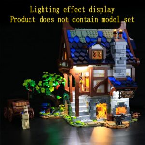 GEAMENT LED Light Kit Compatible with Medieval Blacksmith - Lighting Set for Ideas 21325 Building Model (Model Set Not Included)