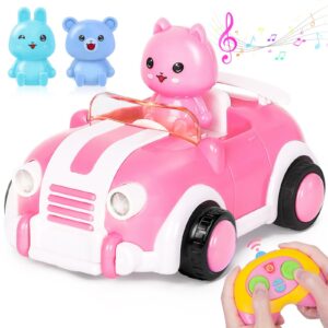 wrystte remote control car for girls,toys for 2 3 4 5 6 7 year old girls,toy cars for girls age 3+,fast my first mini rc car for kids with light & music christmas birthday gifts for toddler girls pink