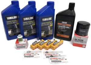 yamaha oem 2010+ f70 f70la outboard oil change 10w30 fc 4m lower unit gear lube drain fill gasket spark plugs ngk lkr7e primary fuel filter maintenance kit y