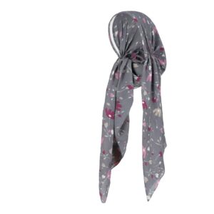 Madison Headwear Pretied Head Scarves for Women Featuring Lightweight Crimped Material and Attractive (Crimped Floral GREY)