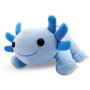 mowatusy axolotl plush 10 inch blue axolotl plushies, axolotl stuffed animal toy for kids, cute plushies axolotl pillow doll, gift for boy girl birthdays xmas home decoration