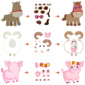 Sureio 24 Set Farm Animal Craft Kits DIY Farm Craft for Kids Farm Animal Craft Make Your Own Animal Simple Animal Crafts for Boys Girls Party Favors Decoration Rewards Home Class Game Activities