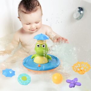 Bath Toys, Light Up Baby Pool Toy with LED Light Crocodile Spray Water Toy, Floating Wind Up Toys for 1 Year Old Boy Girl, New Born Baby Bathtub Water Toys, Preschool Toddler Pool Toys (Crocodile)