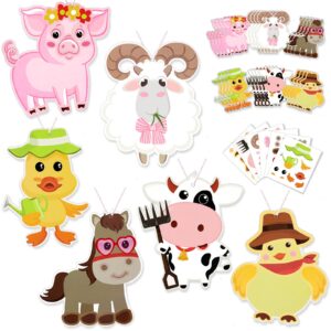 sureio 24 set farm animal craft kits diy farm craft for kids farm animal craft make your own animal simple animal crafts for boys girls party favors decoration rewards home class game activities