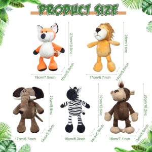 9 Pcs Plush Jungle Animals Toys Jungle Safari Stuffed Animals Bundle 9.9 Inch Cute Plush Animal Toys Includes Tiger Lion Elephant Monkey Zebra Raccoon Rhino Giraffe for Kids Animal Theme Party