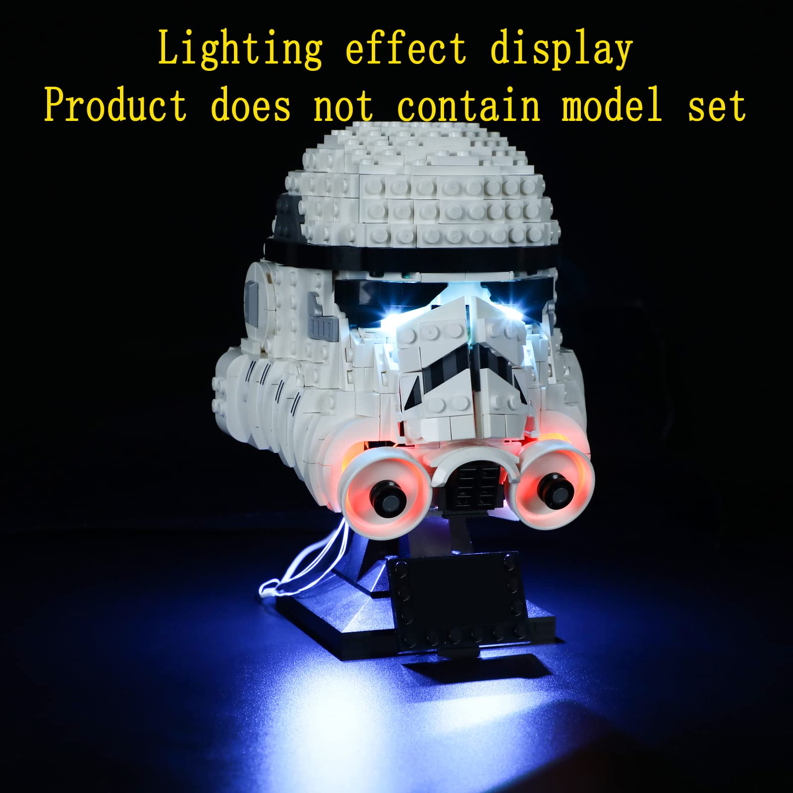 GEAMENT LED Light Kit Compatible with Stormtrooper Helmet - Lighting Set for 75276 Building Model (Model Set Not Included)