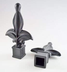 retrospec creations 50 each for 3/4” plastic finial tops for iron picket fence tops fleur de lis – #1-60-34