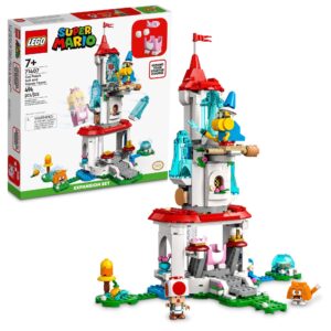 lego super mario cat peach suit and frozen tower expansion set 71407 building toy set for kids, boys, and girls ages 7+ (494 pieces)