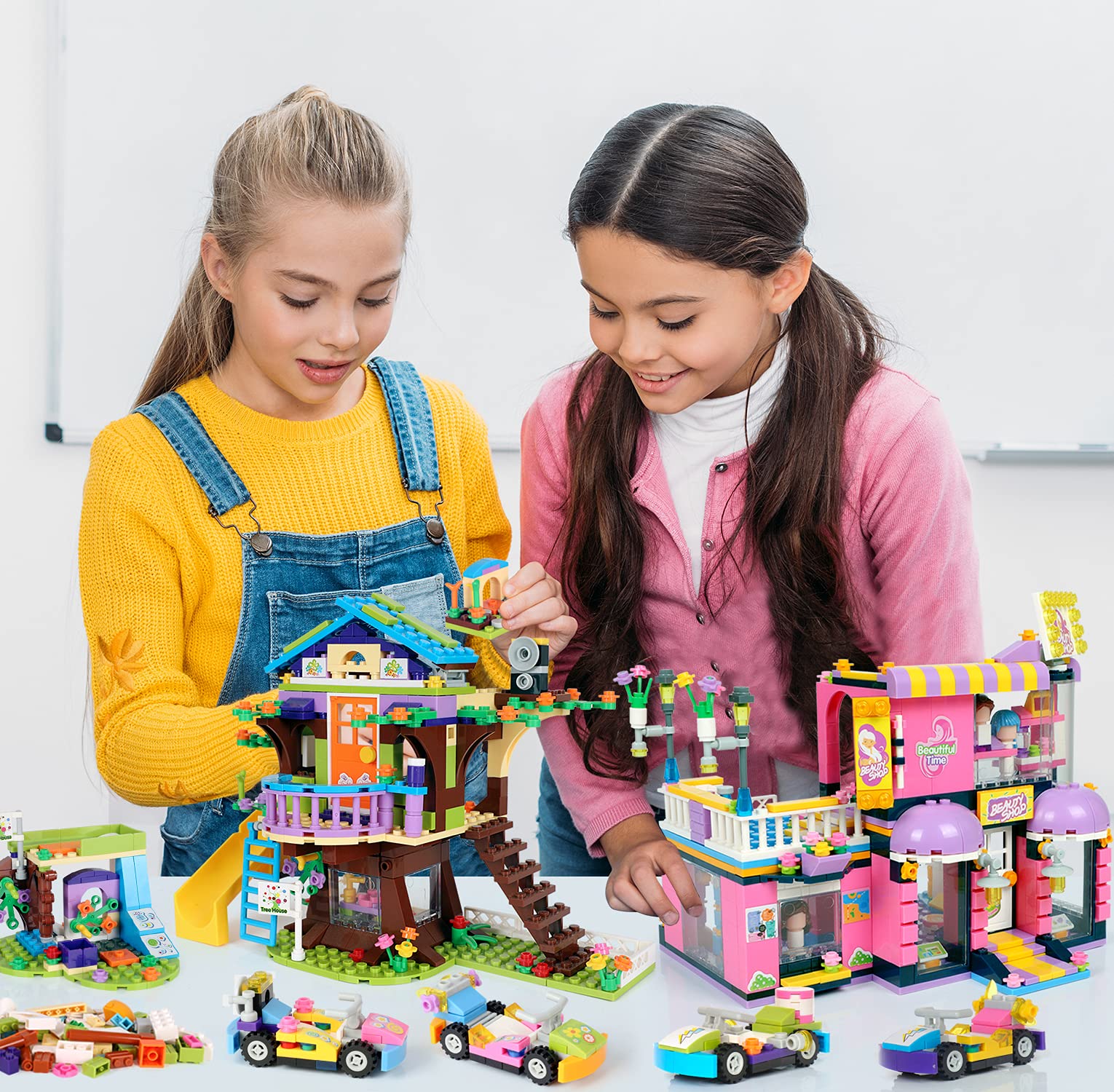 Friends Tree House Building Kit, Treehouse Hair Salon Building Blocks Sets with Storage Box, Friendship House Girls Building Blocks Toys Creative Gifts for Kids Boys Girls Aged 6-12 (1193 Pieces)