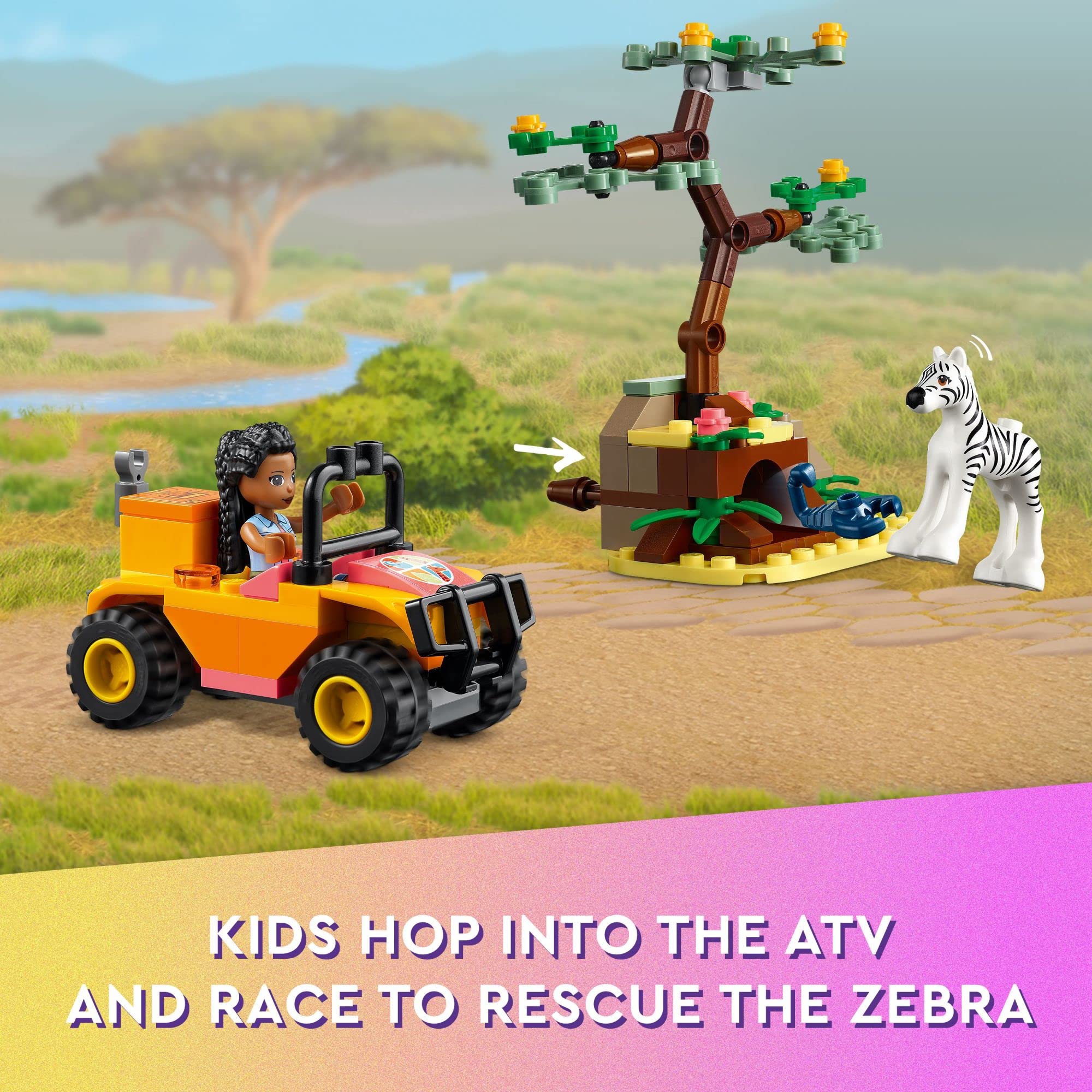 LEGO Friends Mia's Wildlife Rescue Toy 41717 with Zebra and Giraffe Safari Animal Figures Plus 3 Mini Dolls, Birthday Gift Idea for Kids, Girls & Boys Age 7 Plus Years Old