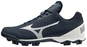 mizuno men's wave lightrevo baseball shoe, navy-white, 8.5