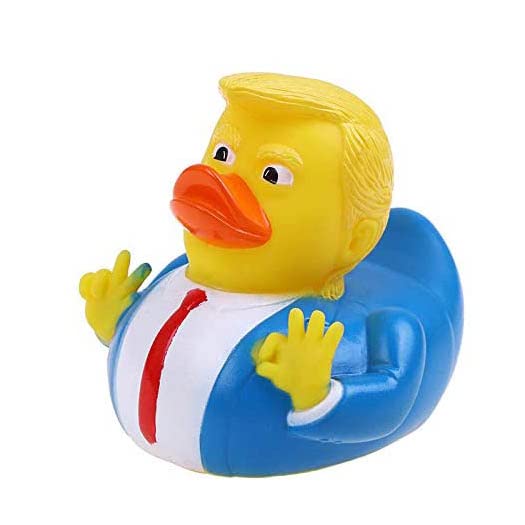 2Pcs Trump Duck Squeak Bath Duck Baby Bath Toys Rubber Duck Funny Gift for Kids