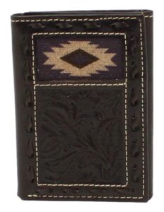 m&f western nocona trifold wallet southwestern inlay black one size