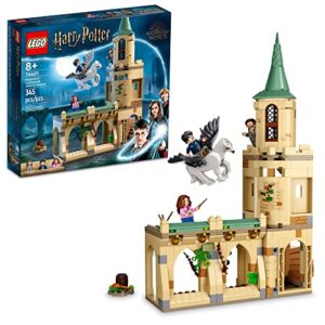 lego harry potter hogwarts courtyard: sirius's rescue 76401 castle tower toy, collectible set with buckbeak hippogriff figure and prison cell