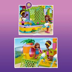 LEGO Friends Water Park Toy Building Set 41720 Pretend Play Kit with Swimming Pool Slides, Water Canons, and Two Mini-Dolls, Heartlake City Toy, Birthday Gift Idea for Kids Boys Girls Ages 6+ Years